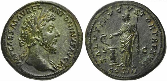 Marcus Aurelius (161-180), Sestertius, Rome, AD 162-163; AE (g 23,77 ...