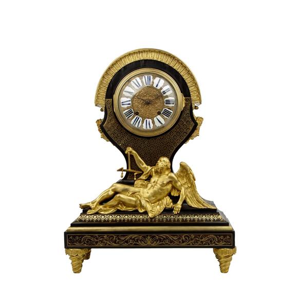 LARGE LOUIS XIV STYLE MANTEL CLOCK MODELED AFTER ANDRÉ CHARLES BOULLE ...